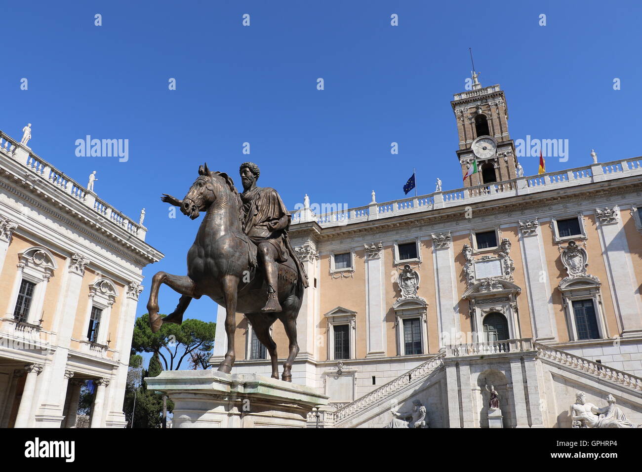 The statue of Marcus Aurelius in Capitoline Hill, Rome Stock Photo - Alamy