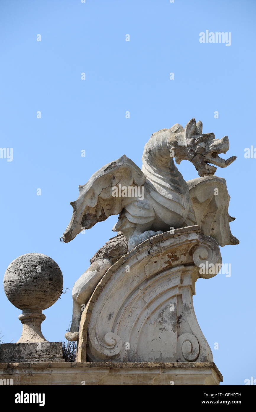 Statue of a dragon of the villa Borghese in Rome Stock Photo - Alamy