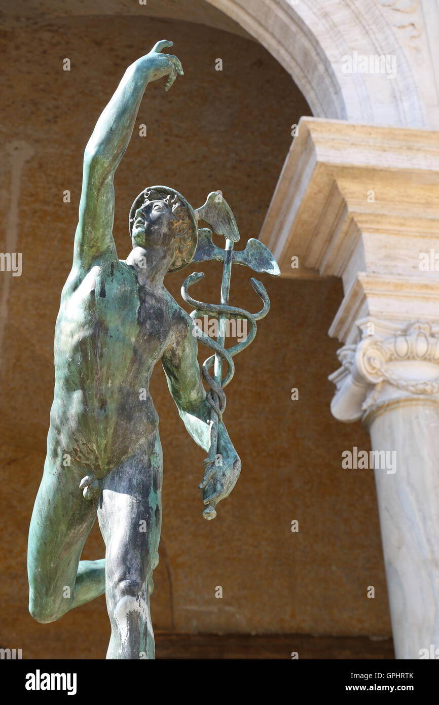 Statue of Mercury in the villa Medici in Rome Stock Photo - Alamy