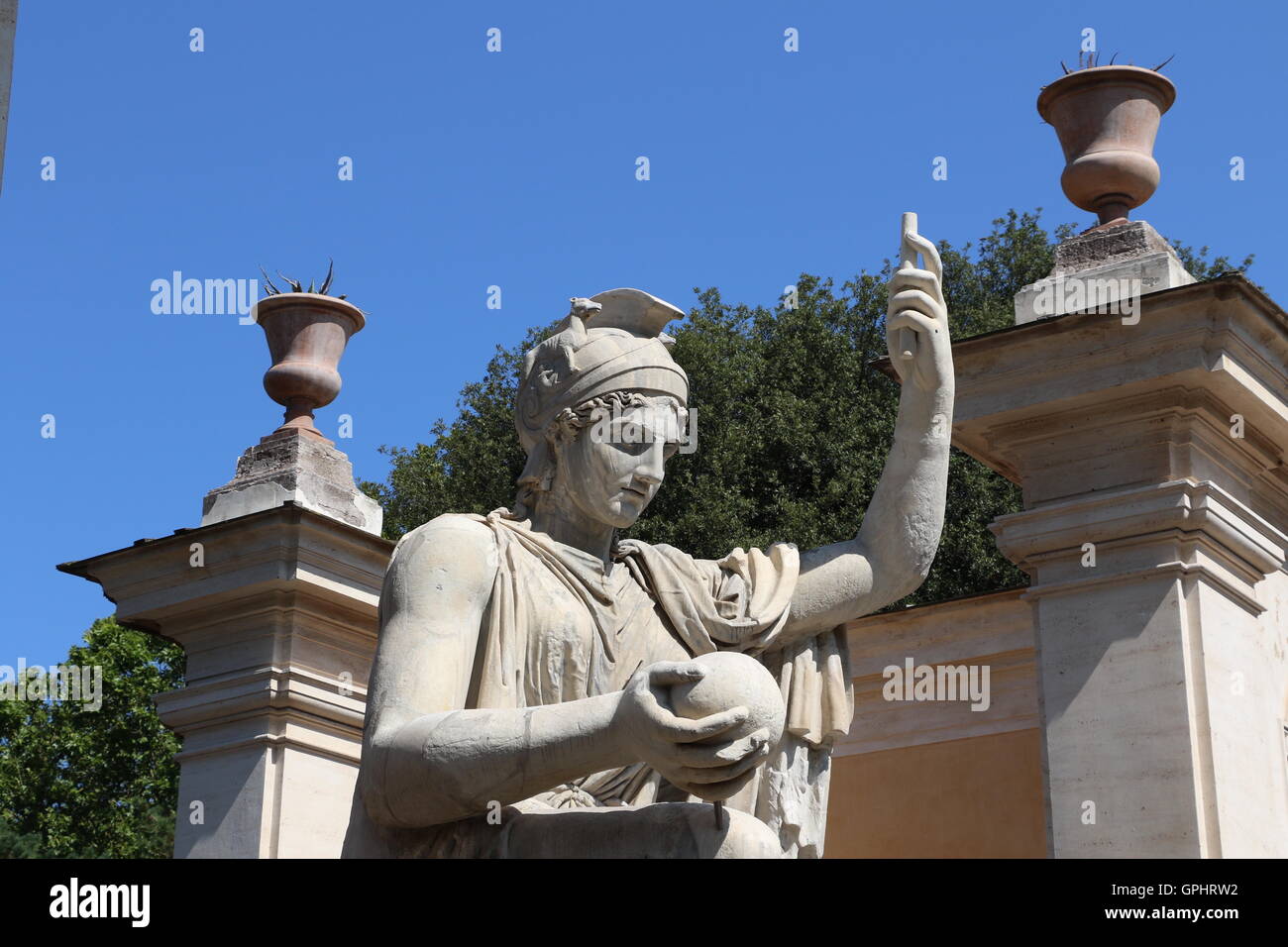 Statue of the goddess Rome at the Villa Medici Stock Photo - Alamy