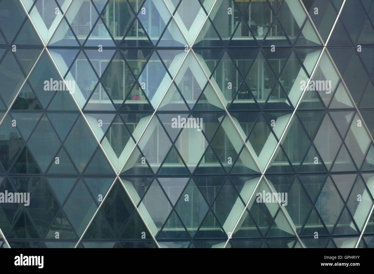 London skyline from high view point of a skyscraper window, The Gherkin ...