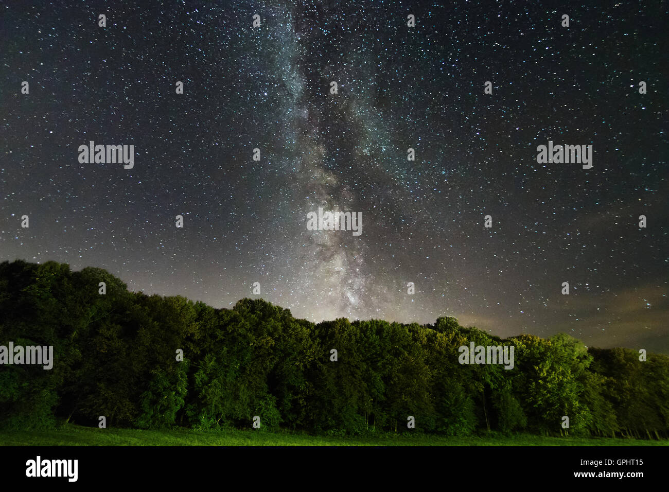 The Milky Way over the trees. Milky way galaxy Stock Photo - Alamy