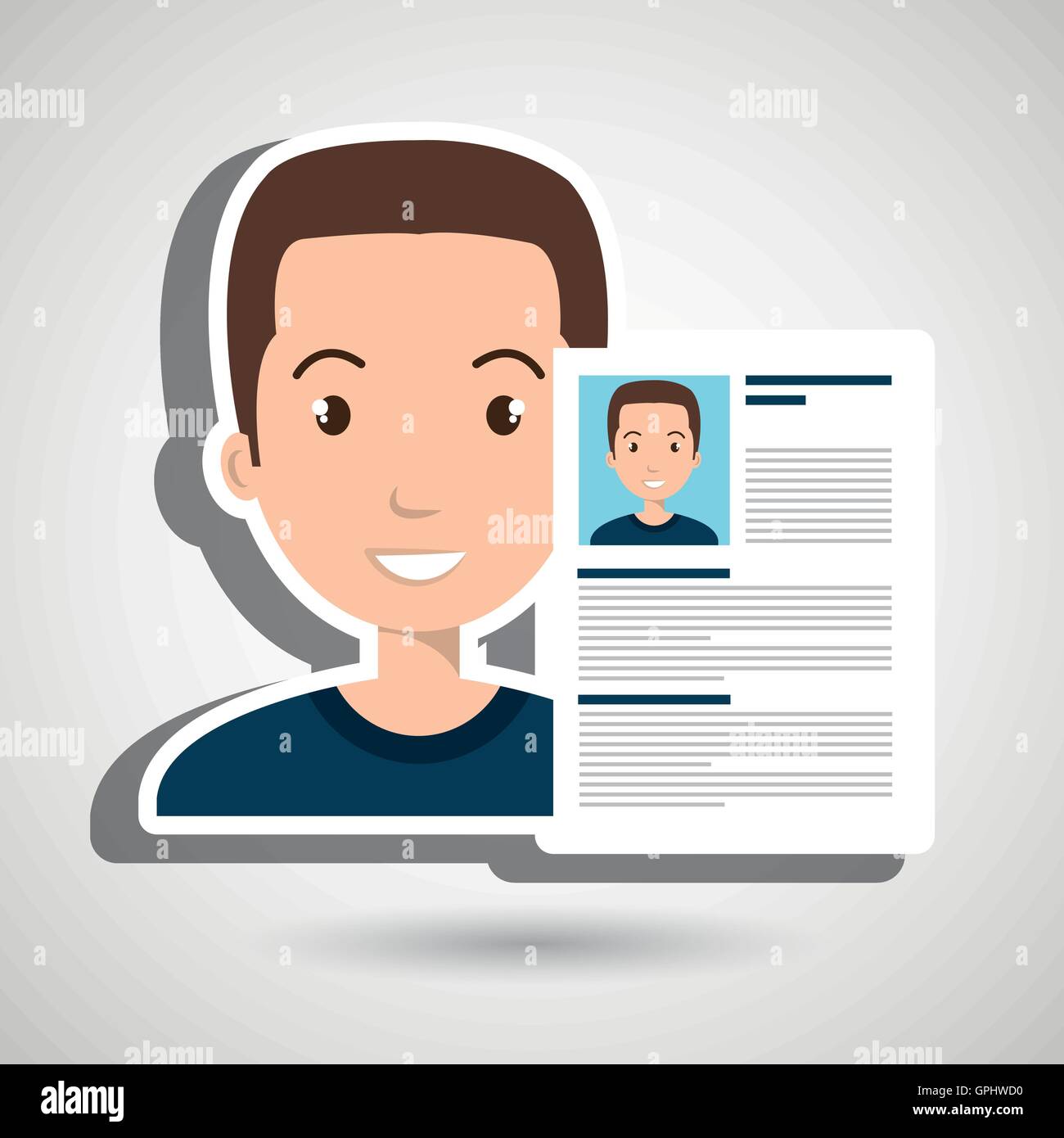 cv resume man icon Stock Vector Image & Art - Alamy