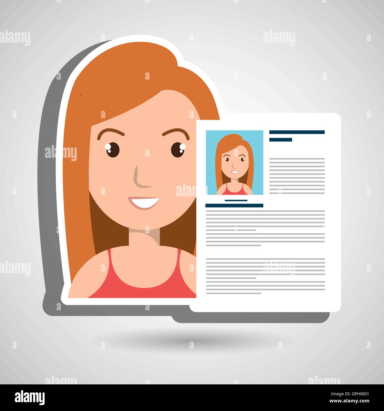 cv resume woman icon Stock Vector Image & Art - Alamy