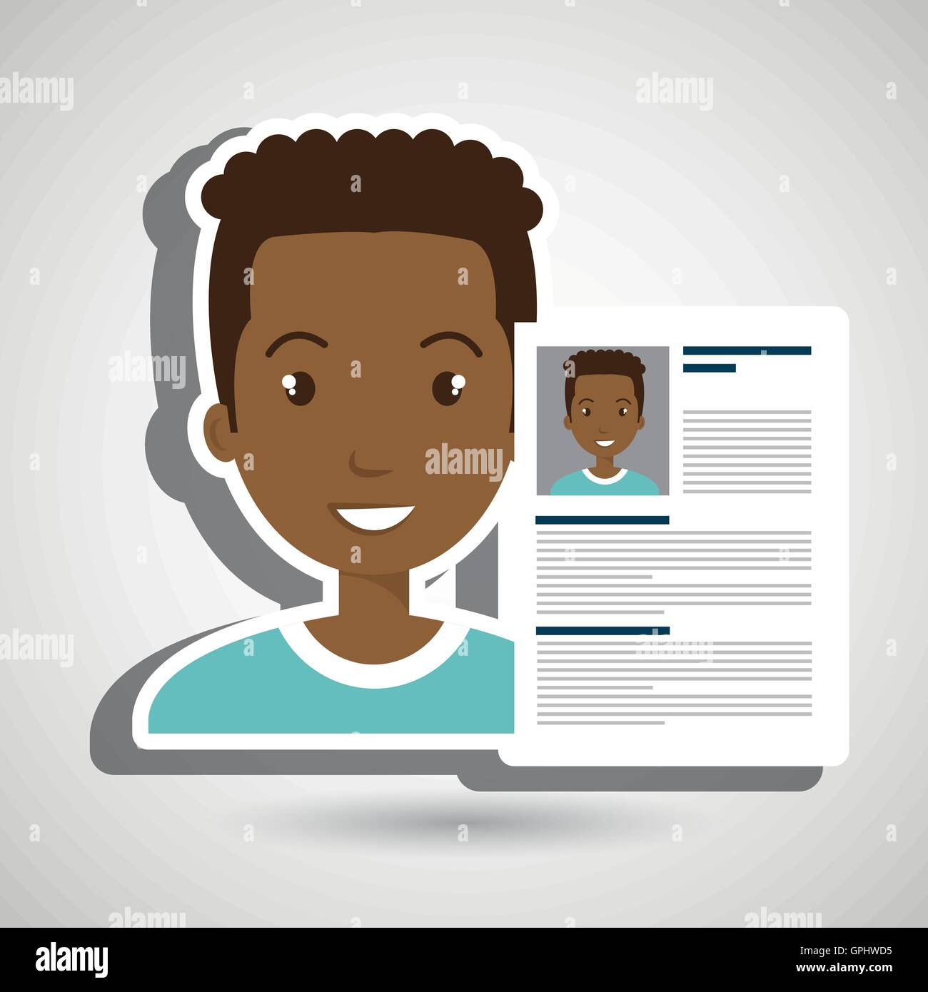 cv resume man icon Stock Vector Image & Art - Alamy