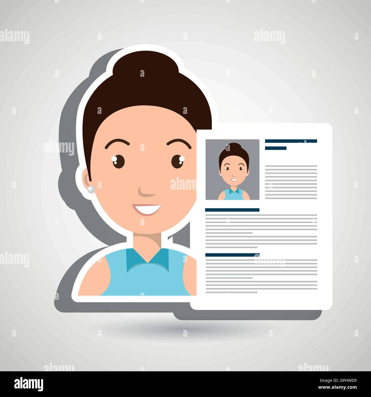 cv resume woman icon Stock Vector Image & Art - Alamy