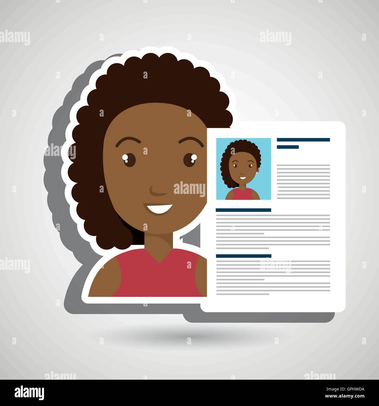 cv resume woman icon Stock Vector Image & Art - Alamy