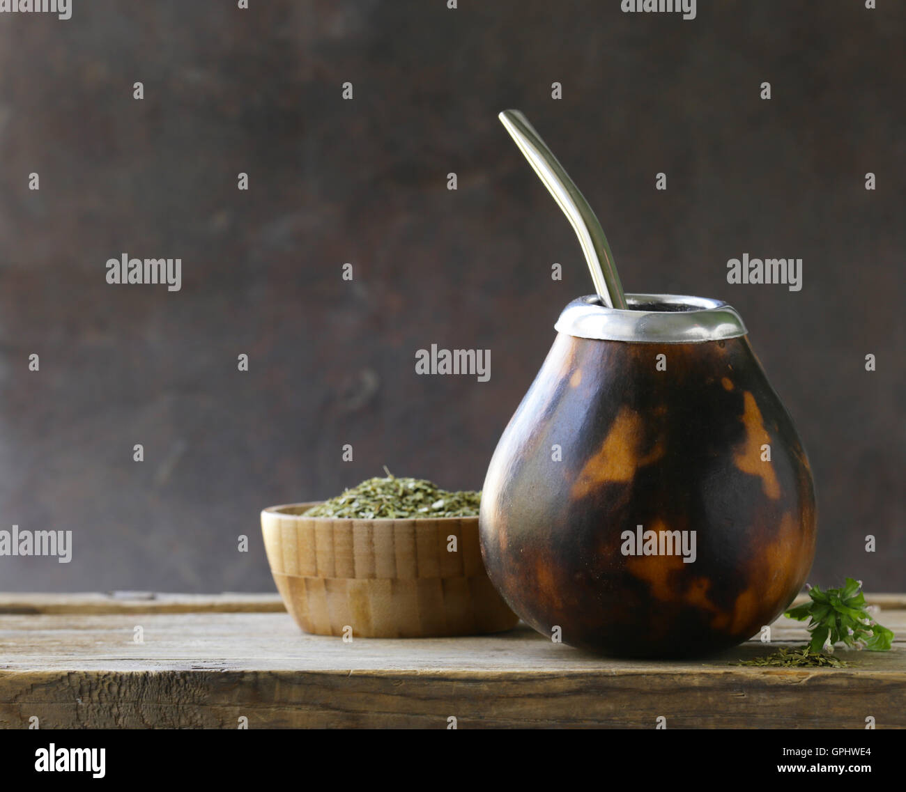 Traditional yerba mate tea in calabash mug and bombilla Stock Photo - Alamy