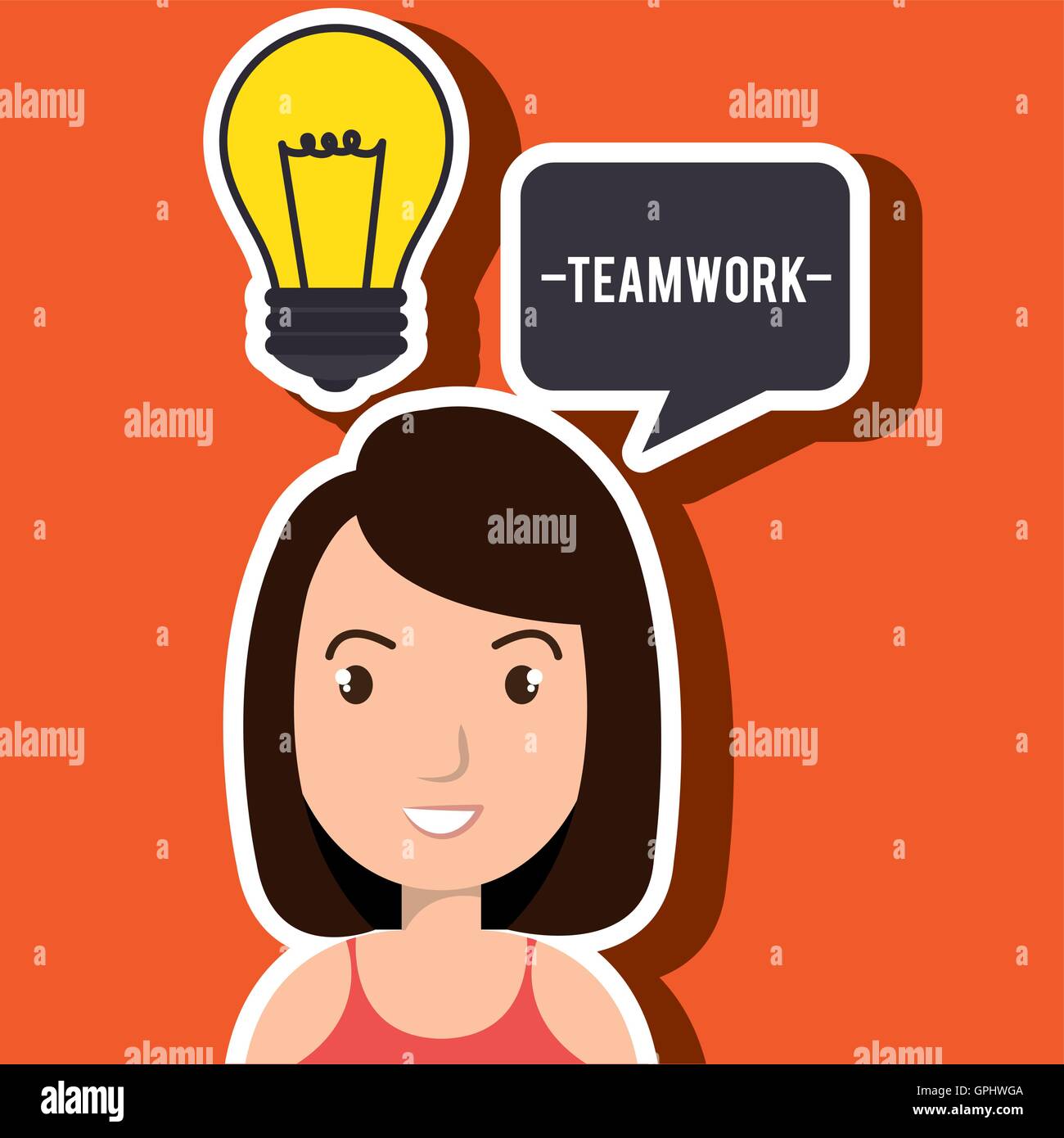 woman teamwork idea icon Stock Vector Image & Art - Alamy