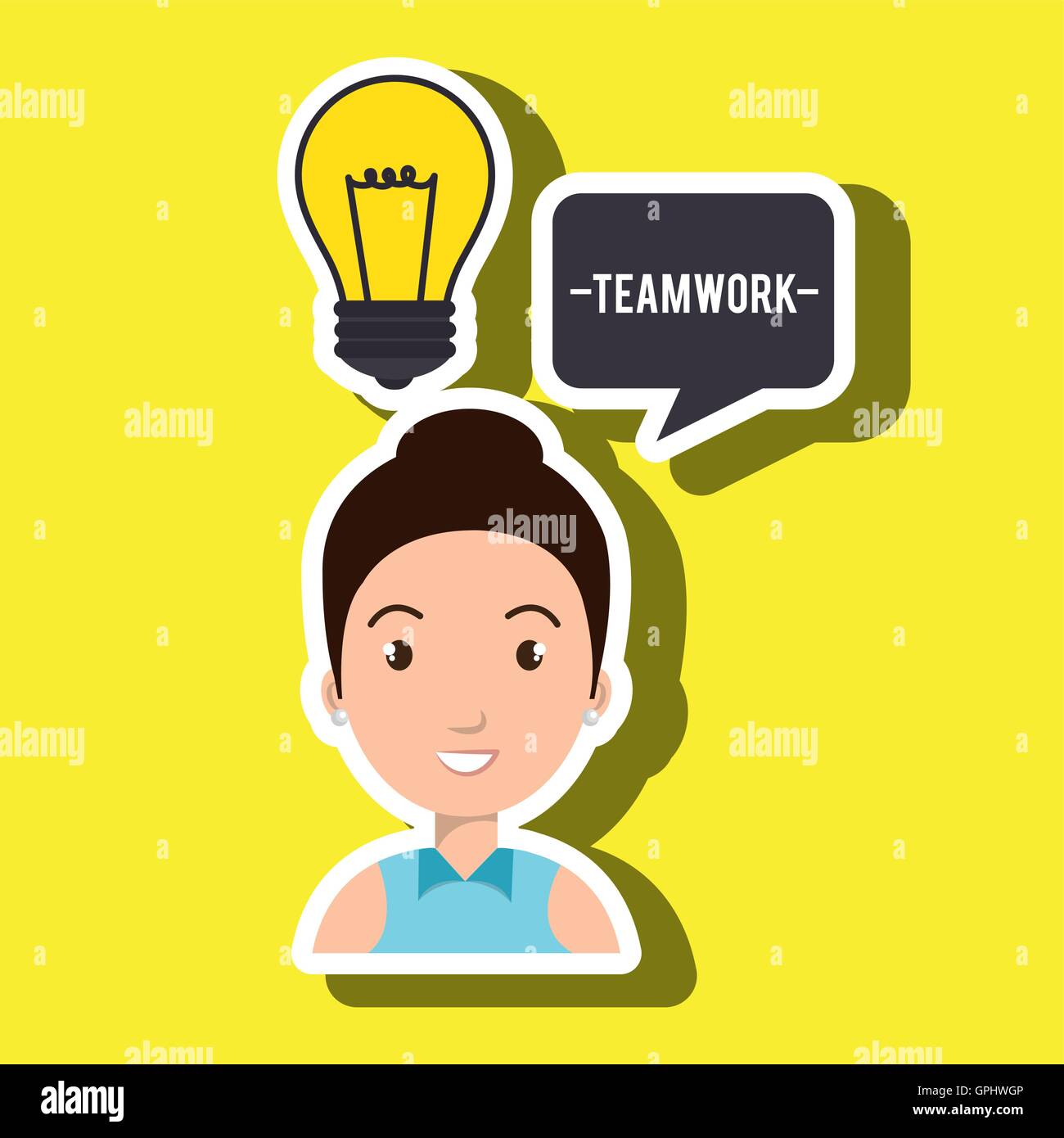 woman teamwork idea icon Stock Vector Image & Art - Alamy