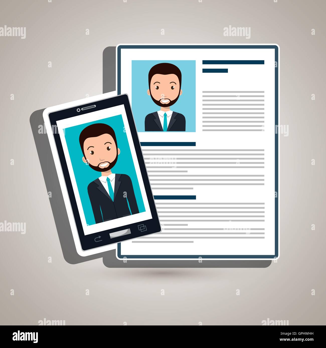 man smartphone find person cv Stock Vector Image & Art - Alamy