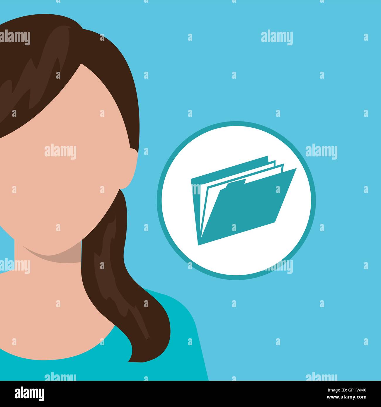 woman files folder icon Stock Vector Image & Art - Alamy