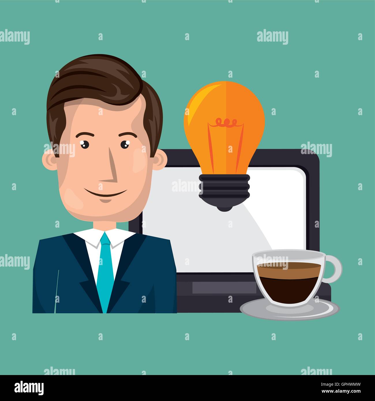 Laptop coffee diary on Stock Vector Images - Alamy