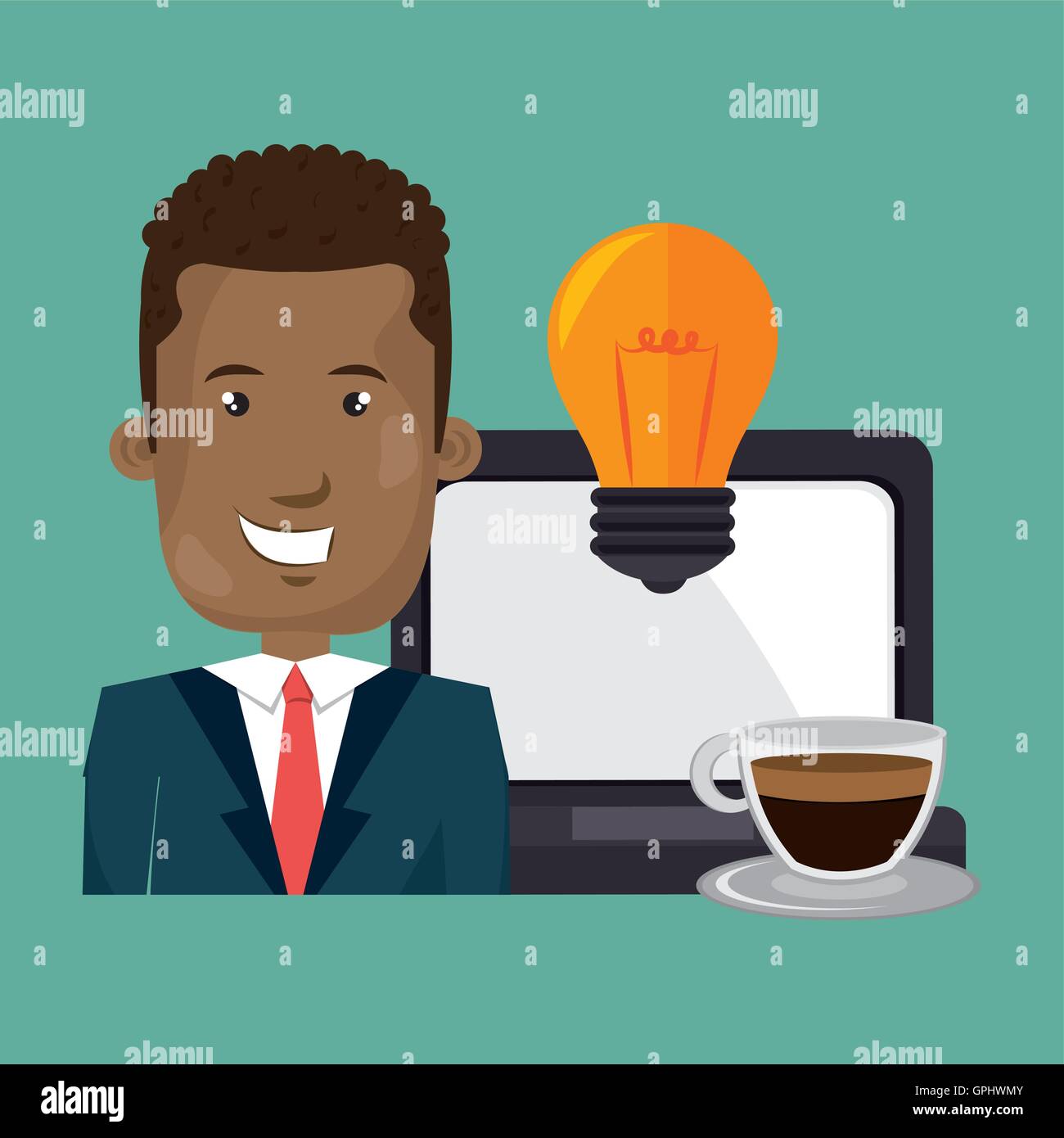 Laptop coffee diary on Stock Vector Images - Alamy