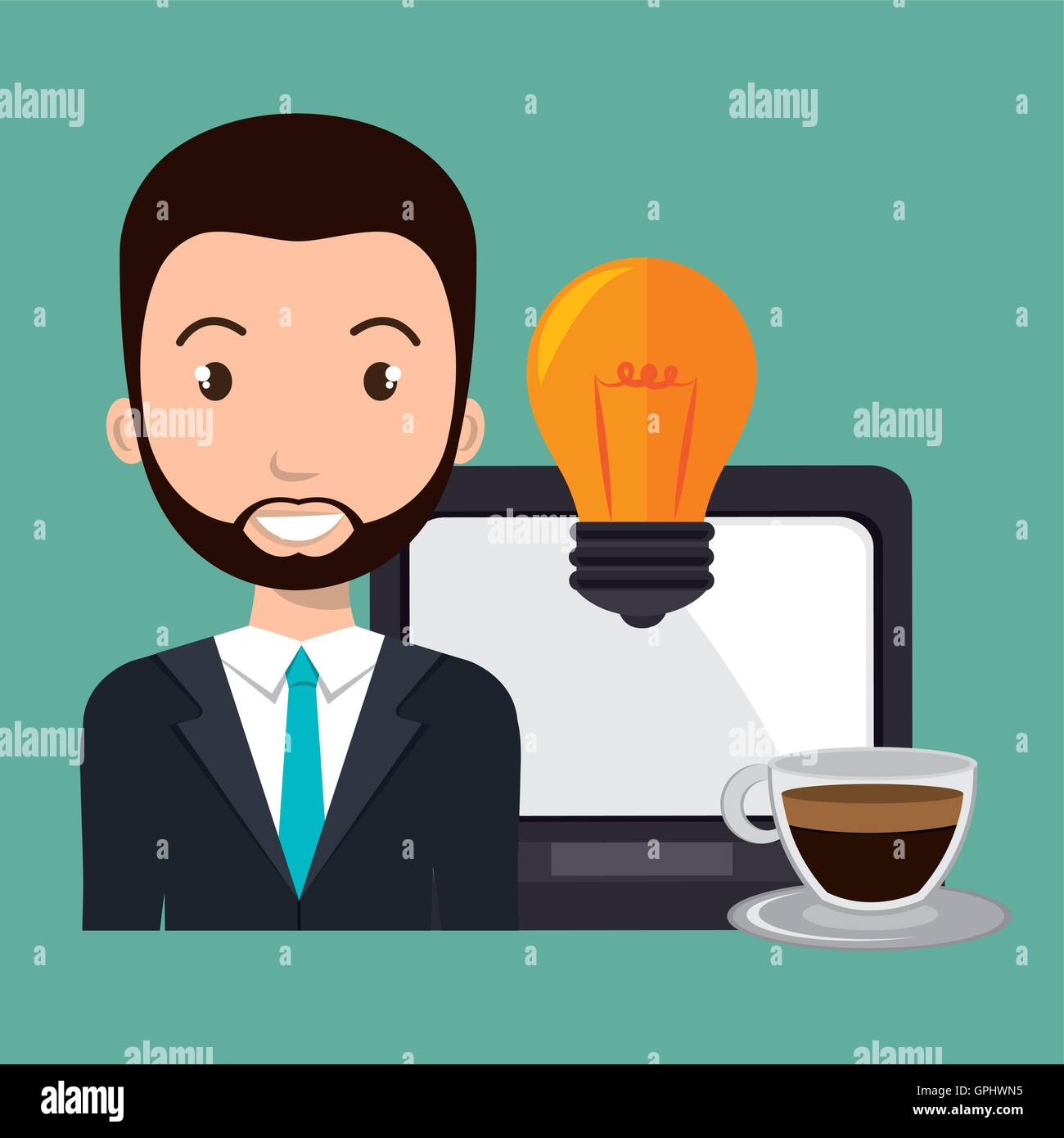 Laptop coffee diary on Stock Vector Images - Alamy