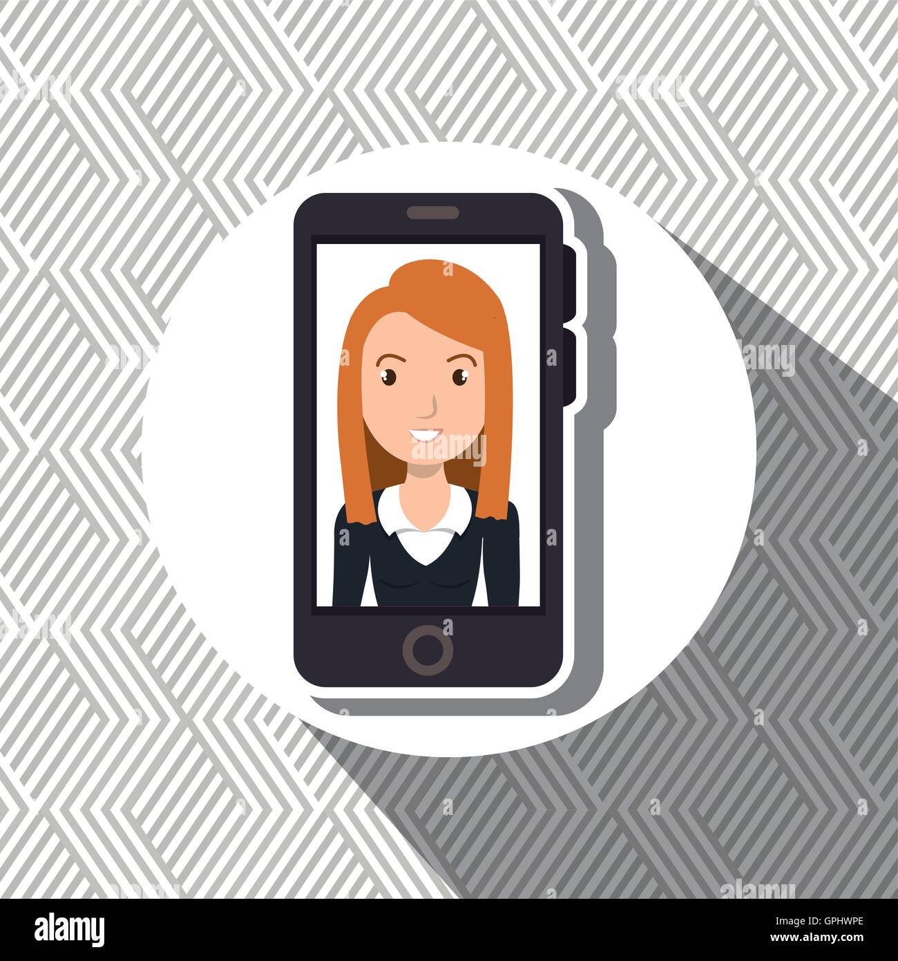 woman girl smartphone icon Stock Vector Image & Art - Alamy