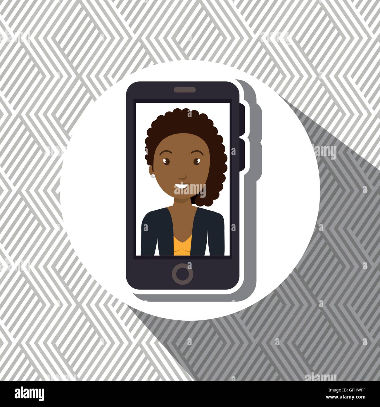 woman girl smartphone icon Stock Vector Image & Art - Alamy