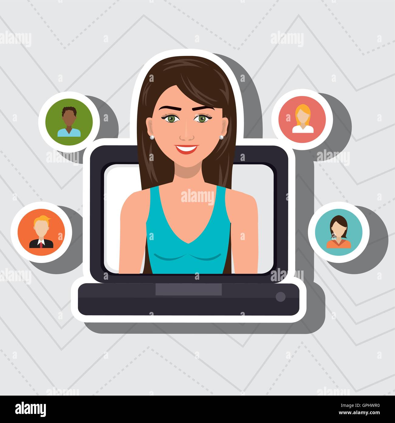 laptop woman relationship person Stock Vector Image & Art - Alamy