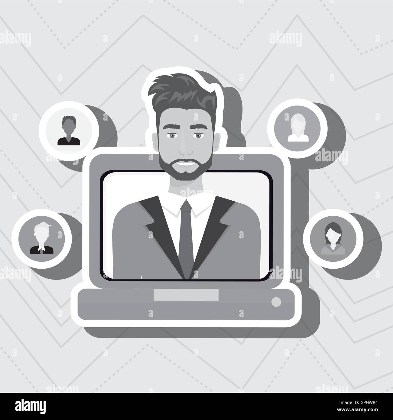 man laptop relation persons Stock Vector Image & Art - Alamy