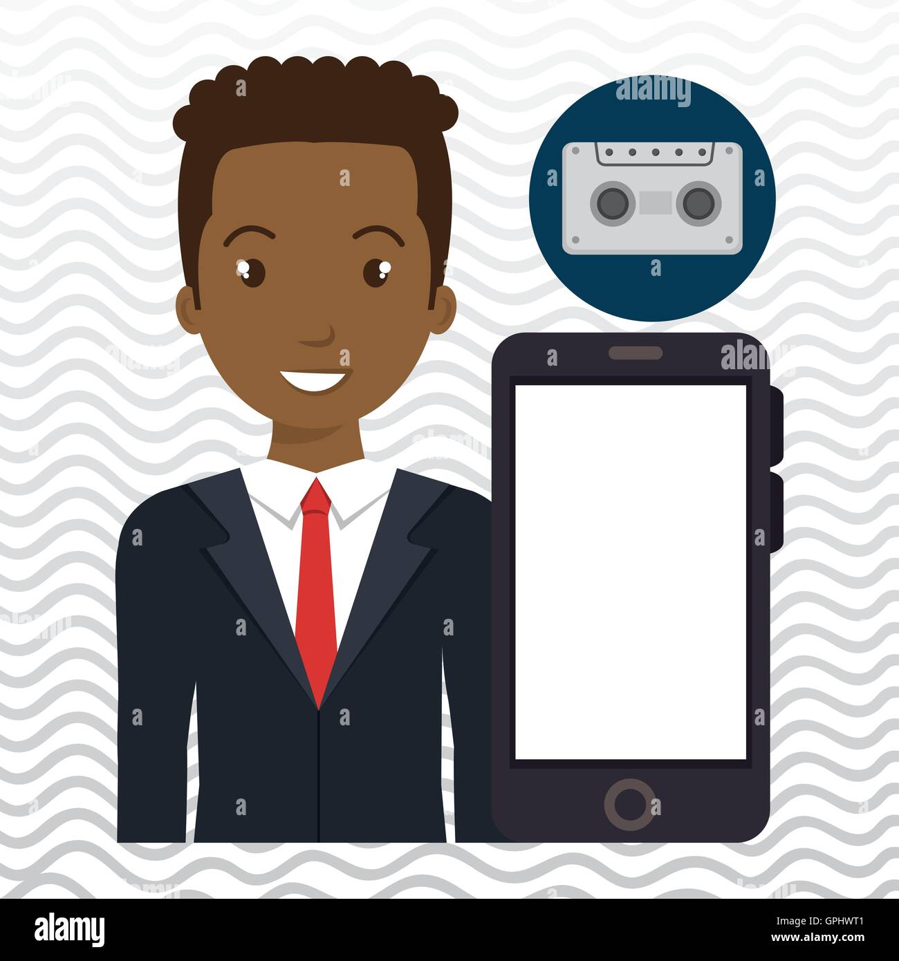 smartphone man app connected Stock Vector Image & Art - Alamy