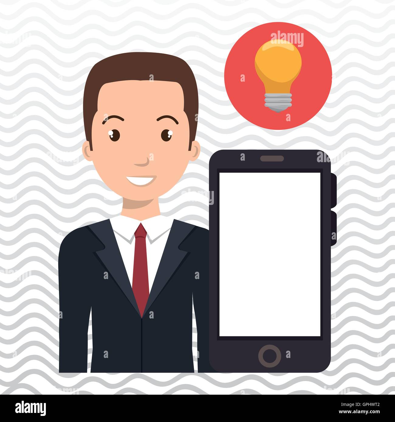 smartphone man app connected Stock Vector Image & Art - Alamy