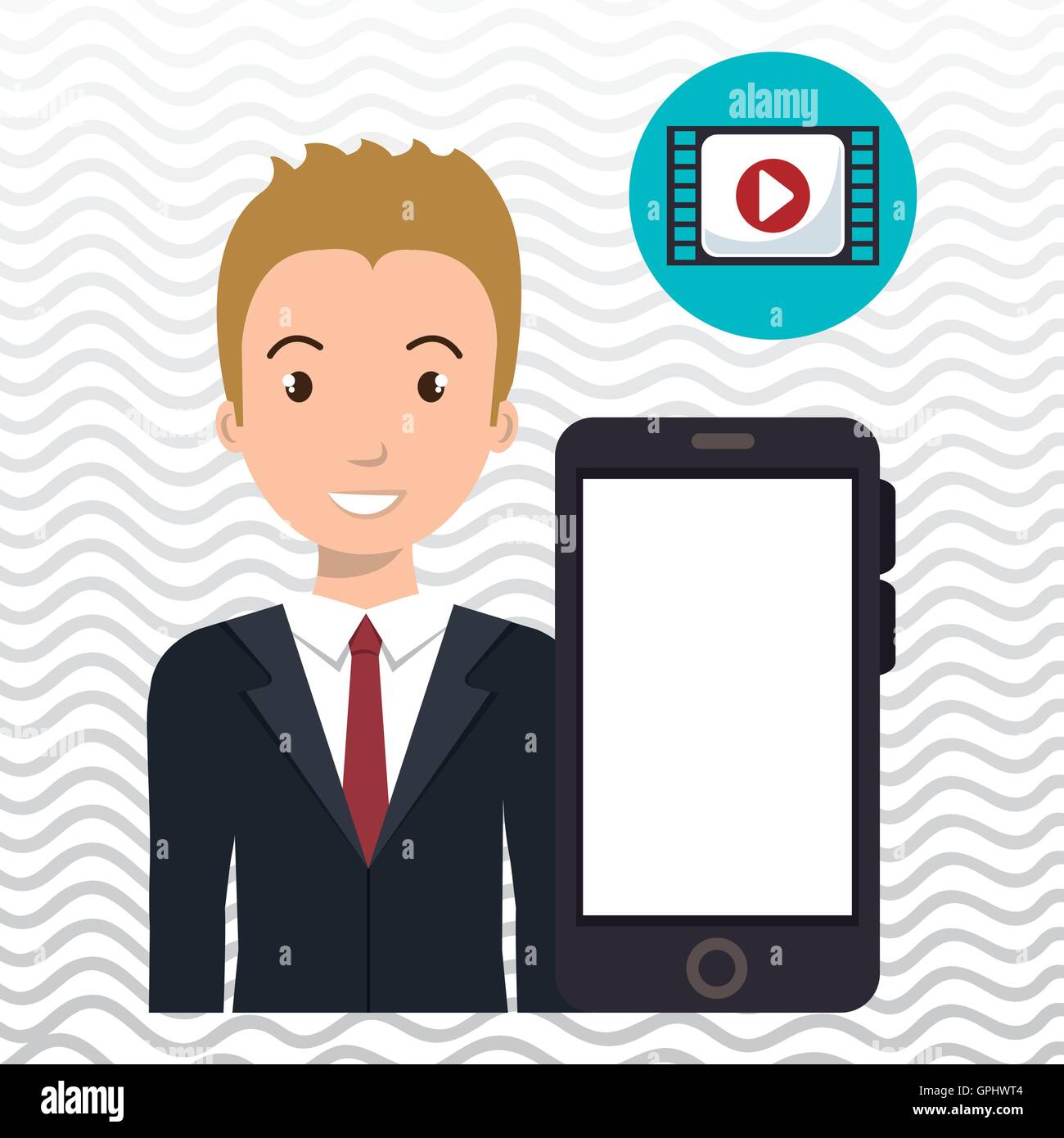 smartphone man app connected Stock Vector Image & Art - Alamy