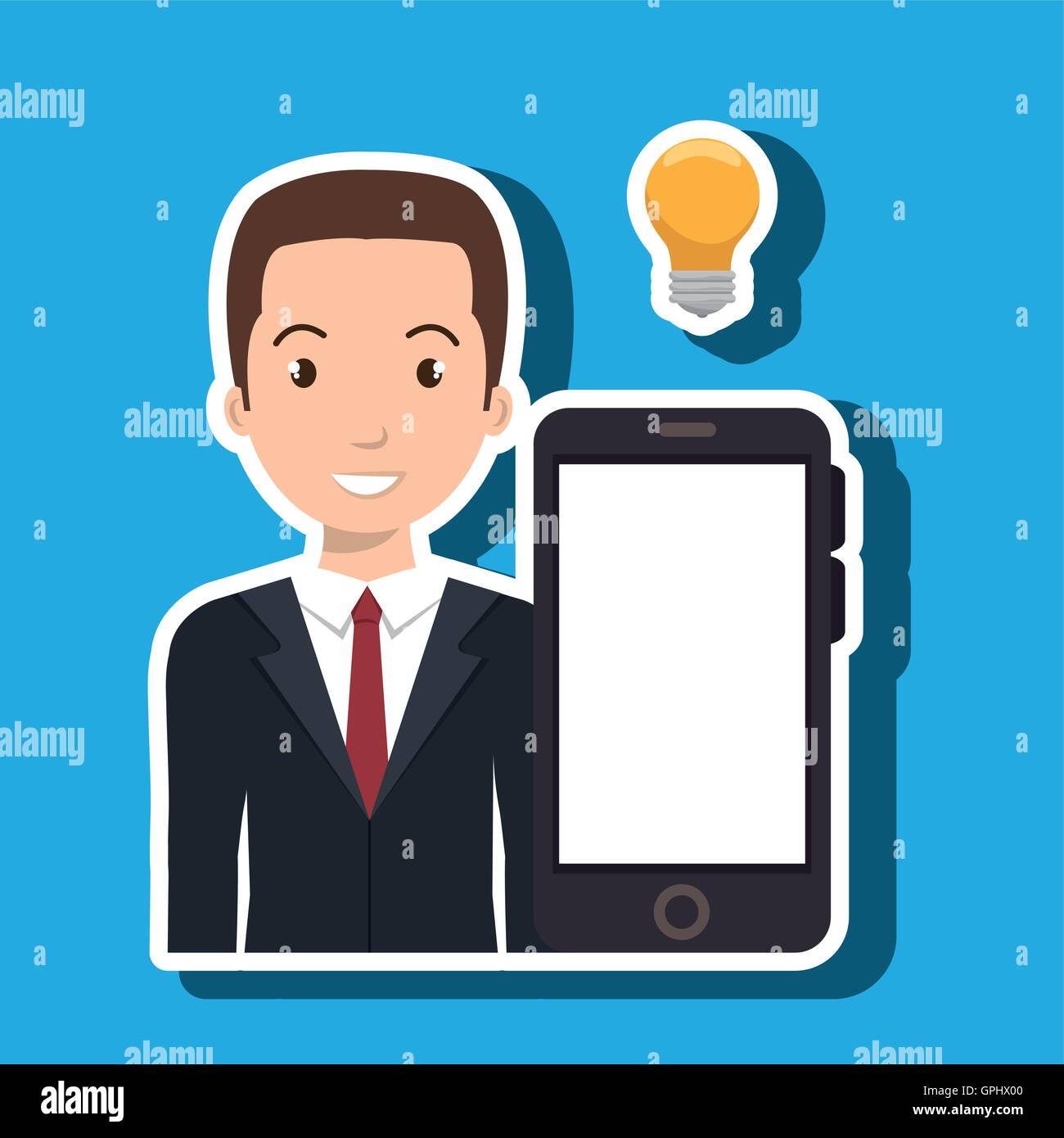 smartphone man app connected Stock Vector Image & Art - Alamy