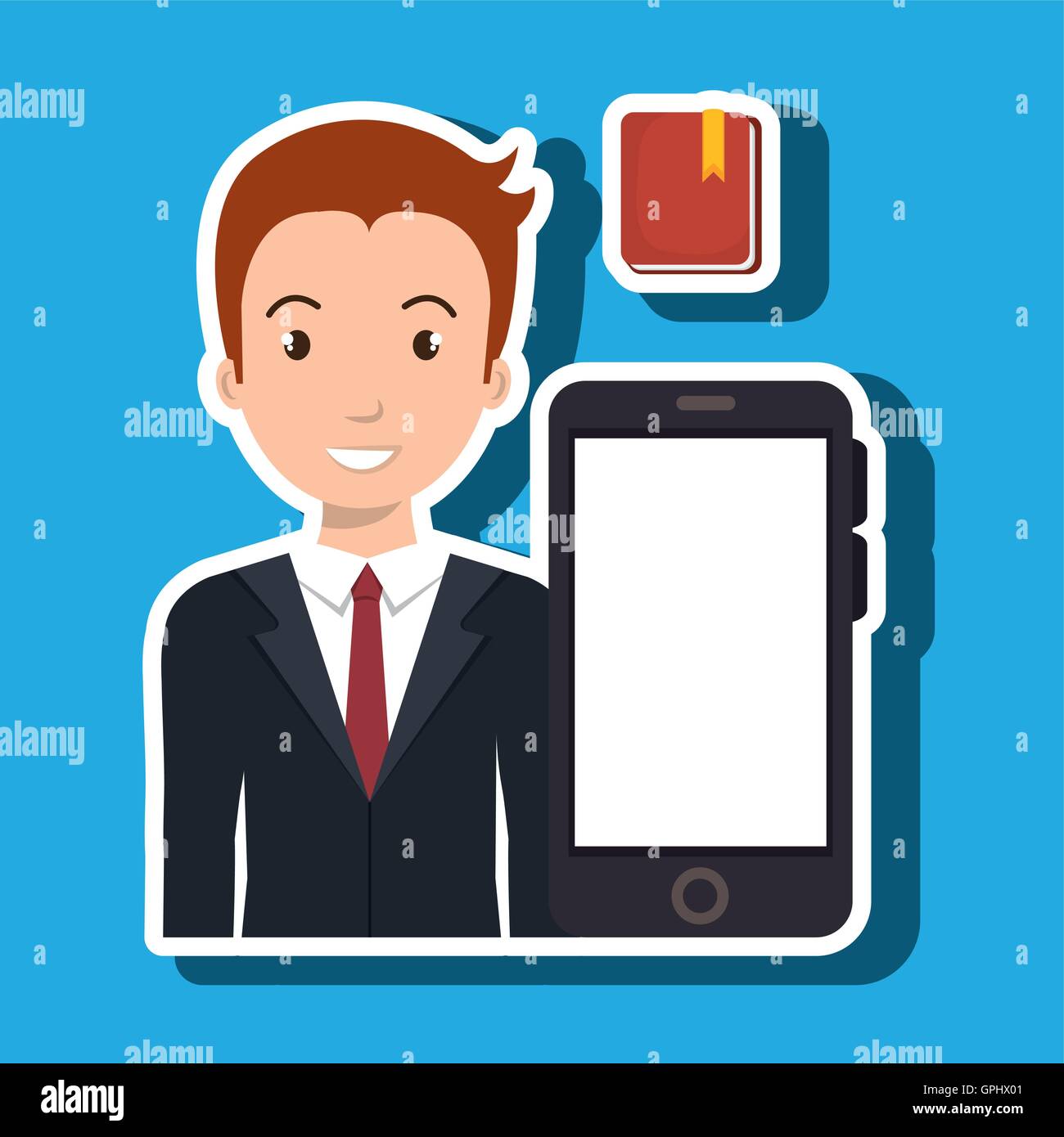 smartphone man app connected Stock Vector Image & Art - Alamy