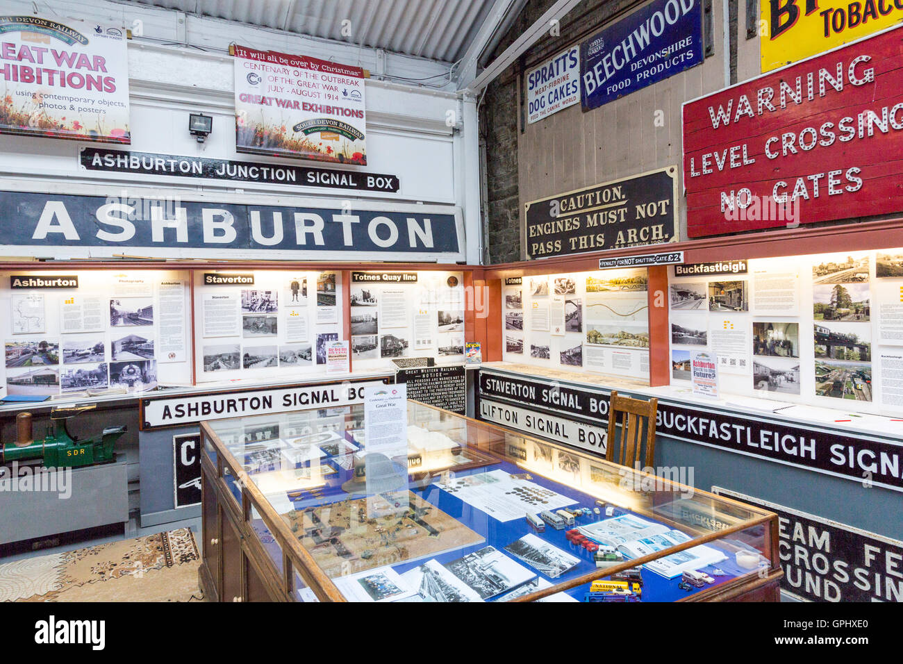 Vintage signs in the museum at Buckfastleigh station on the South Devon ...