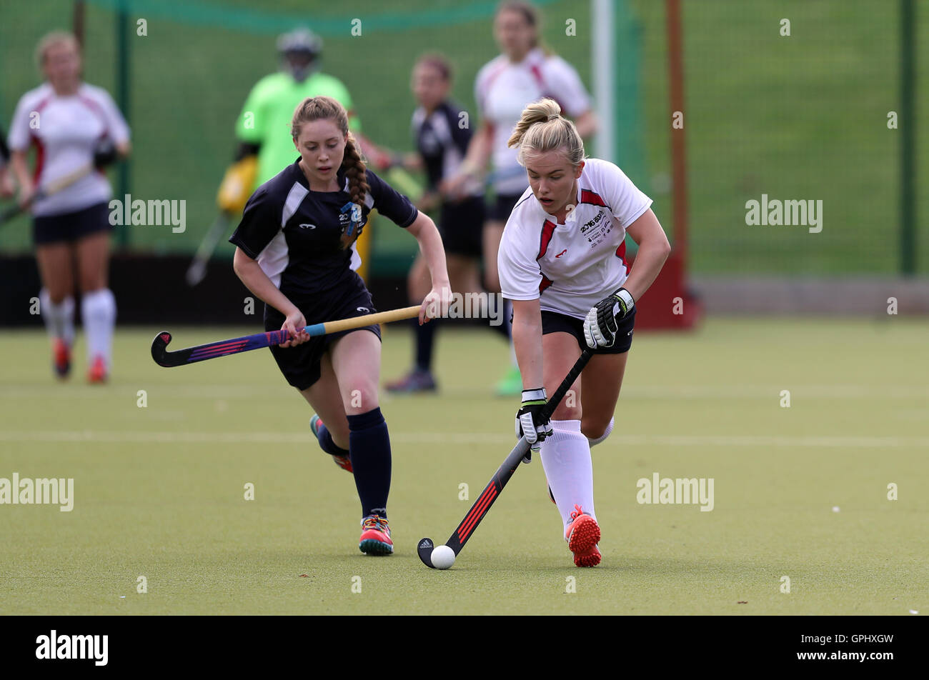 England White's Tor Hughes and Scotland's Milly Merry during the 5th ...