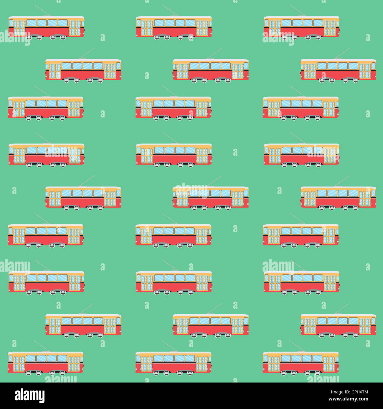 Seamless pattern with retro tram. Old tram background. Vector ...