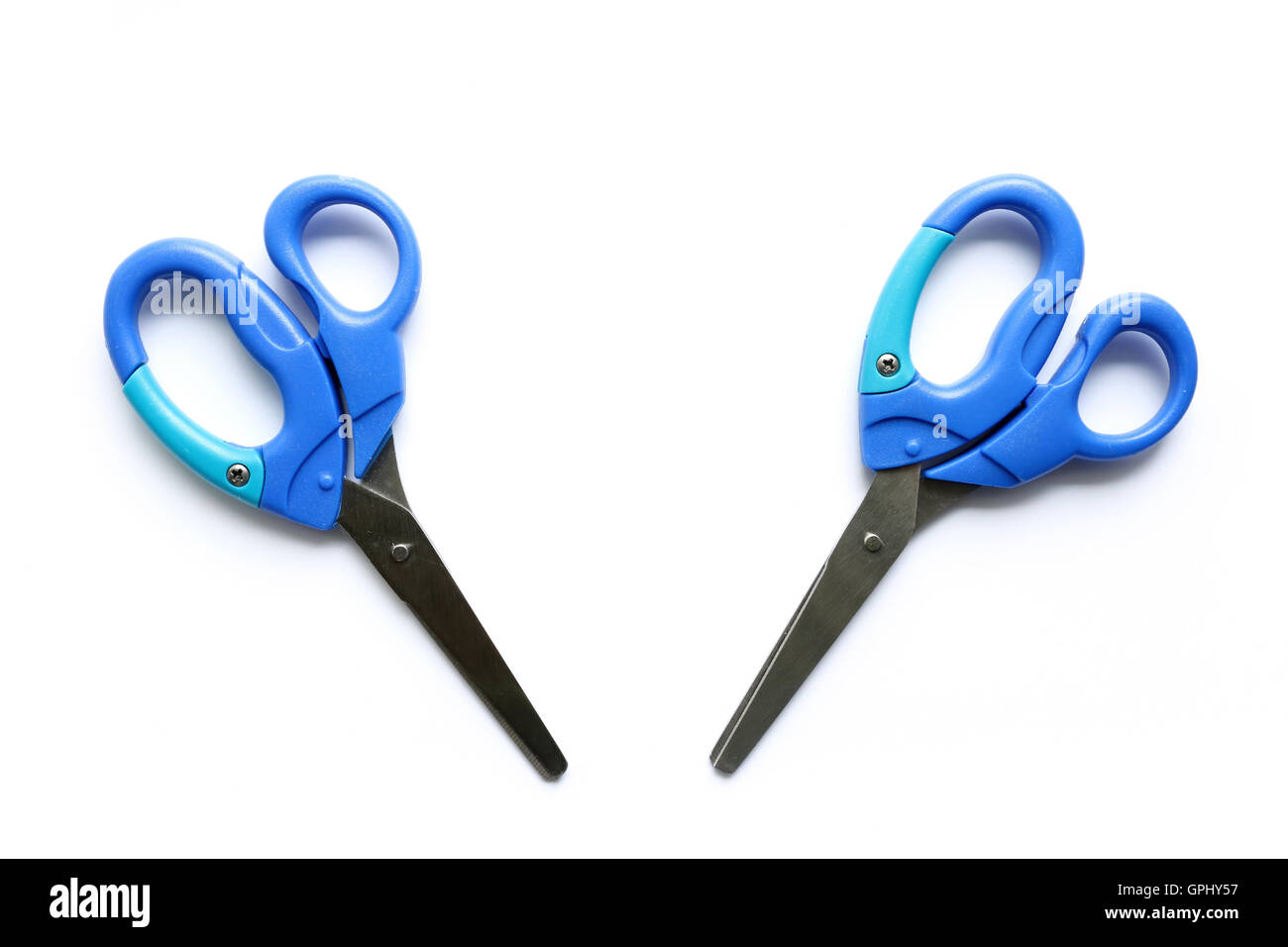 blue craft scissors isolated Stock Photo - Alamy
