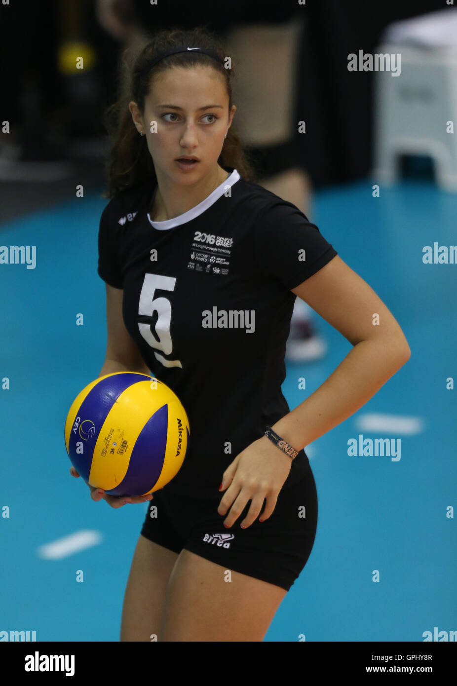England Cadet Girls' Anna Keefe in action in the volleyball on day four ...