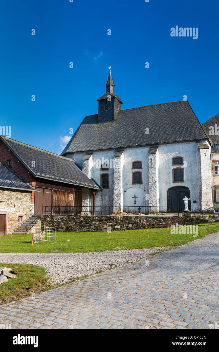 The Monastery Reichenstein in the Rur valley near Monschau, Germany ...