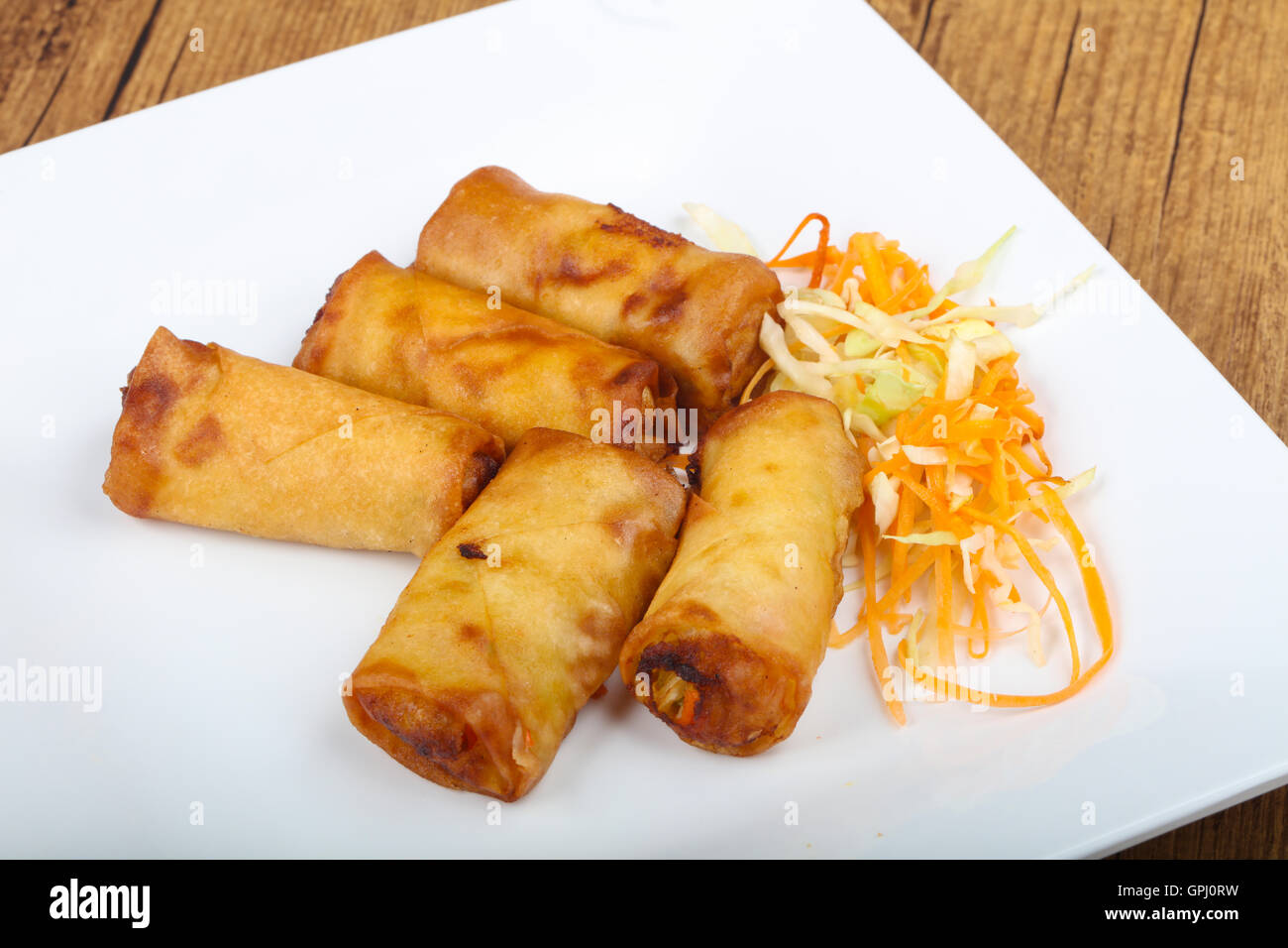 Spring rolls with prawn and vegetables Stock Photo - Alamy