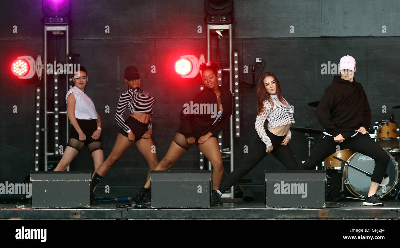 Studio 79 perform during the closing ceremony on day four of the 2016 ...