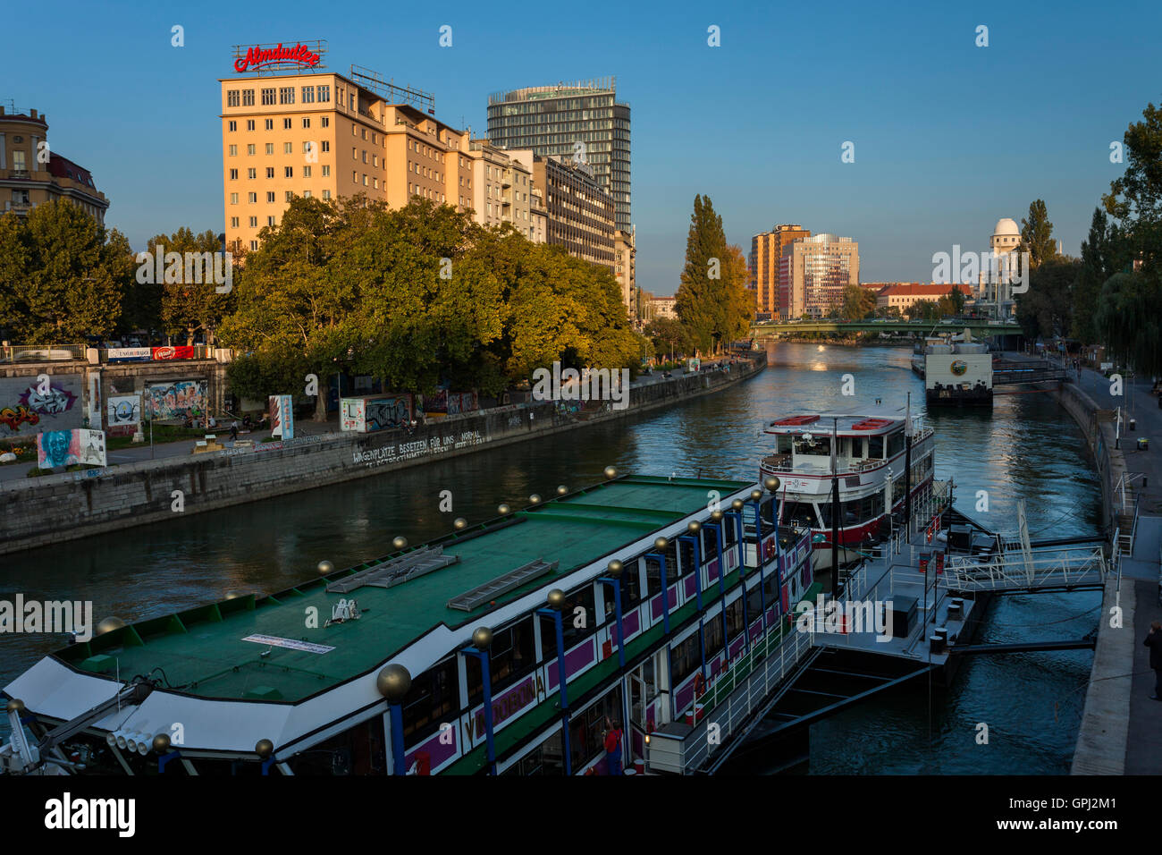 Danube canal boats hi-res stock photography and images - Alamy