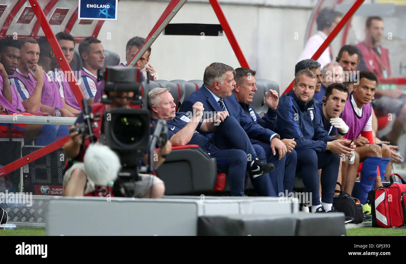 England assistant coach Sammy Lee, manager Sam Allardyce and first team ...