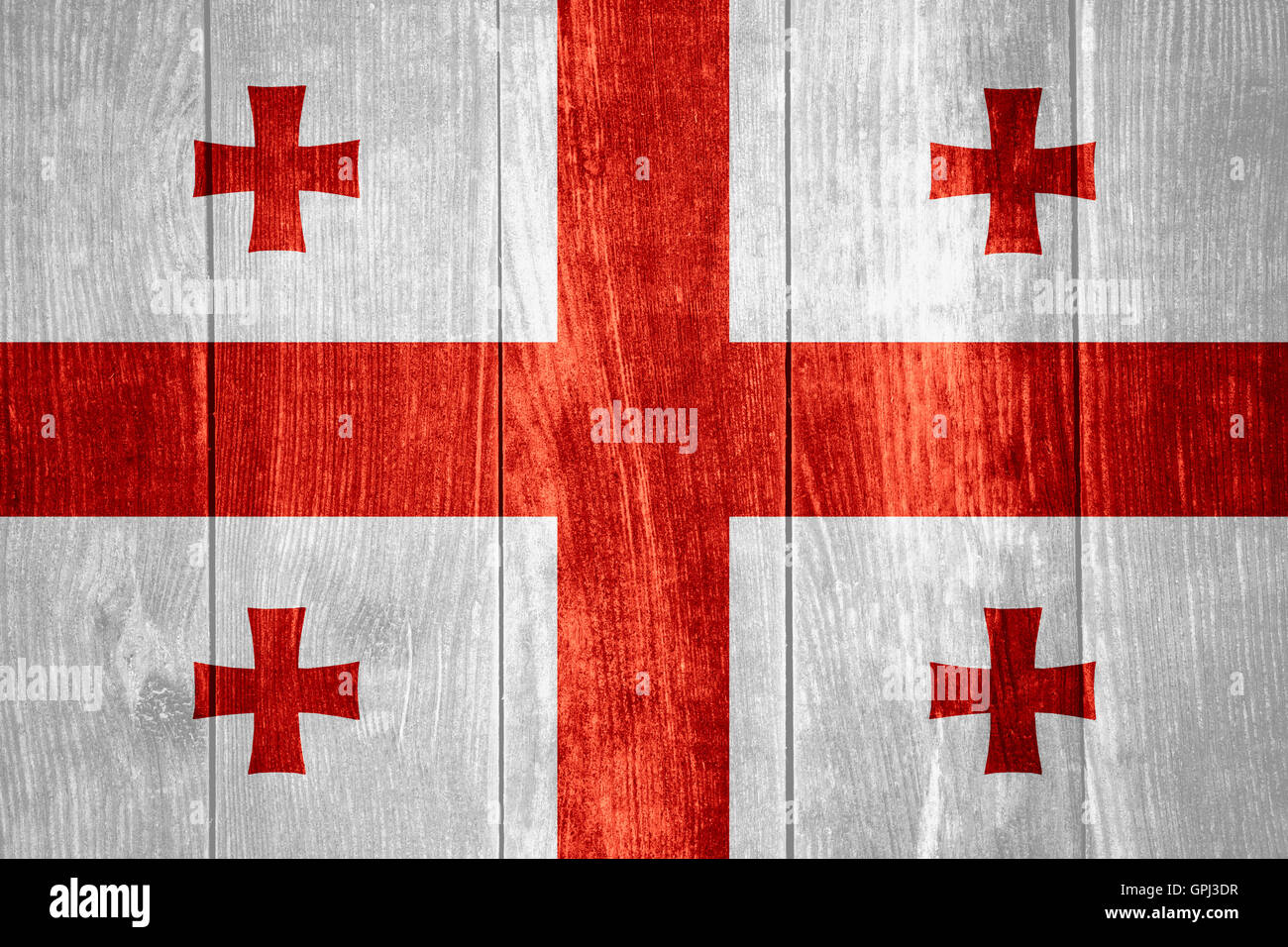 flag of Georgia or Georgian banner on wooden background Stock Photo - Alamy