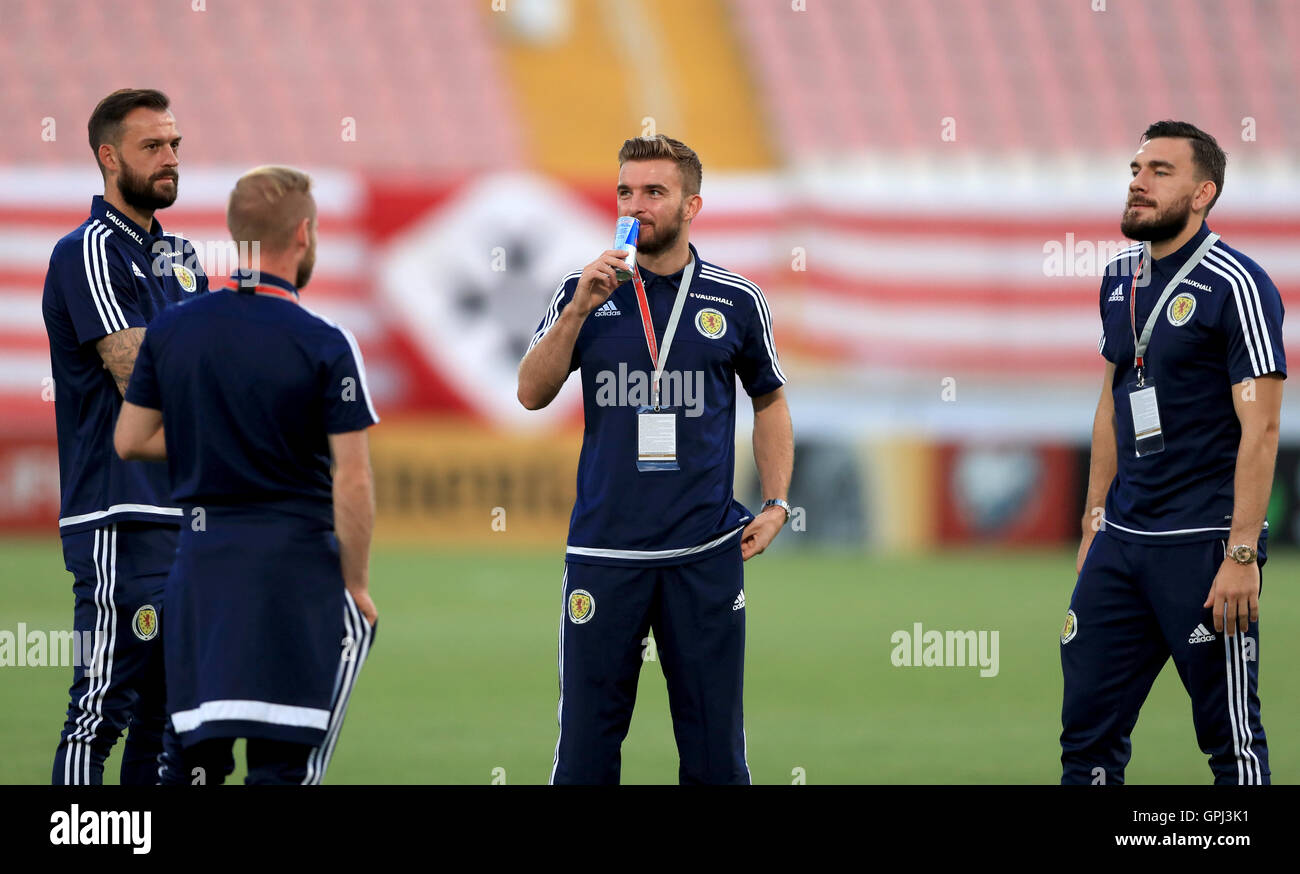(left to right) Scotland players Steven Fletcher, James Morrison and ...