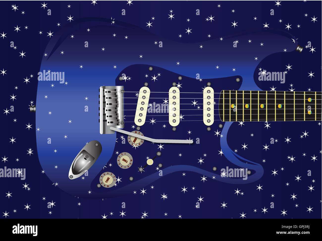 A blue star studded background with a series of small stars over a blue ...