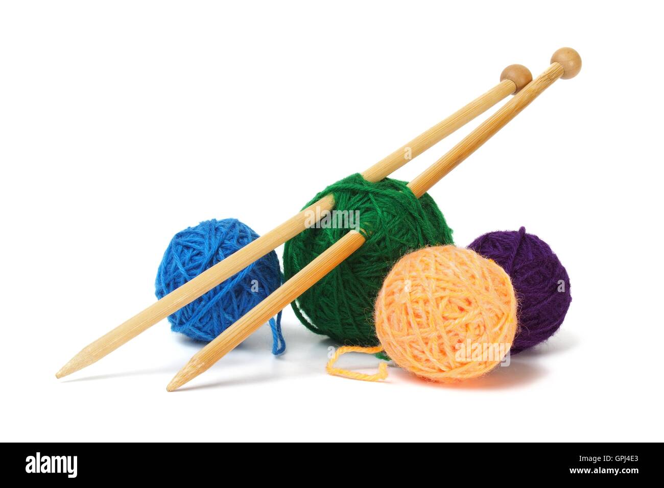 Knitting wool and needles Stock Photo - Alamy
