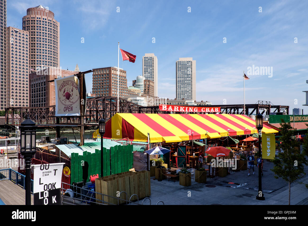 Barking Crab seafood restaurant on the waterfront in Boston, USA Stock ...