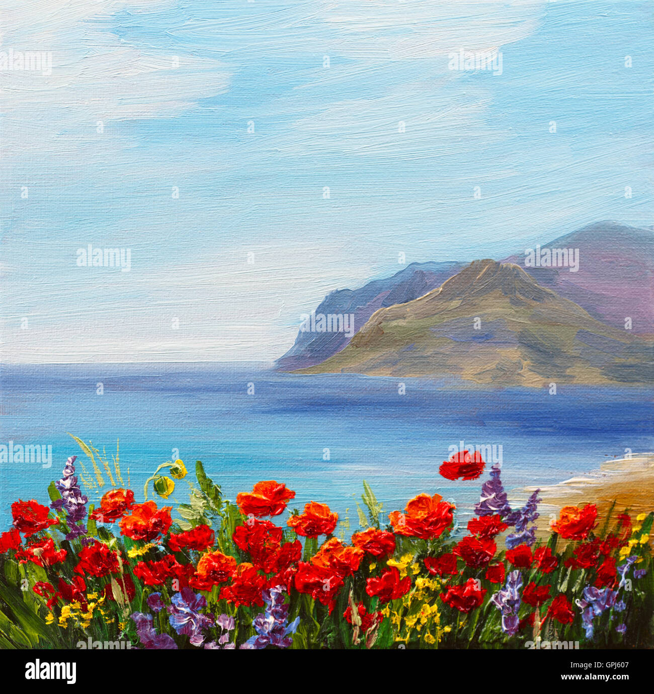 Abstract beach seascape painting hi-res stock photography and images ...