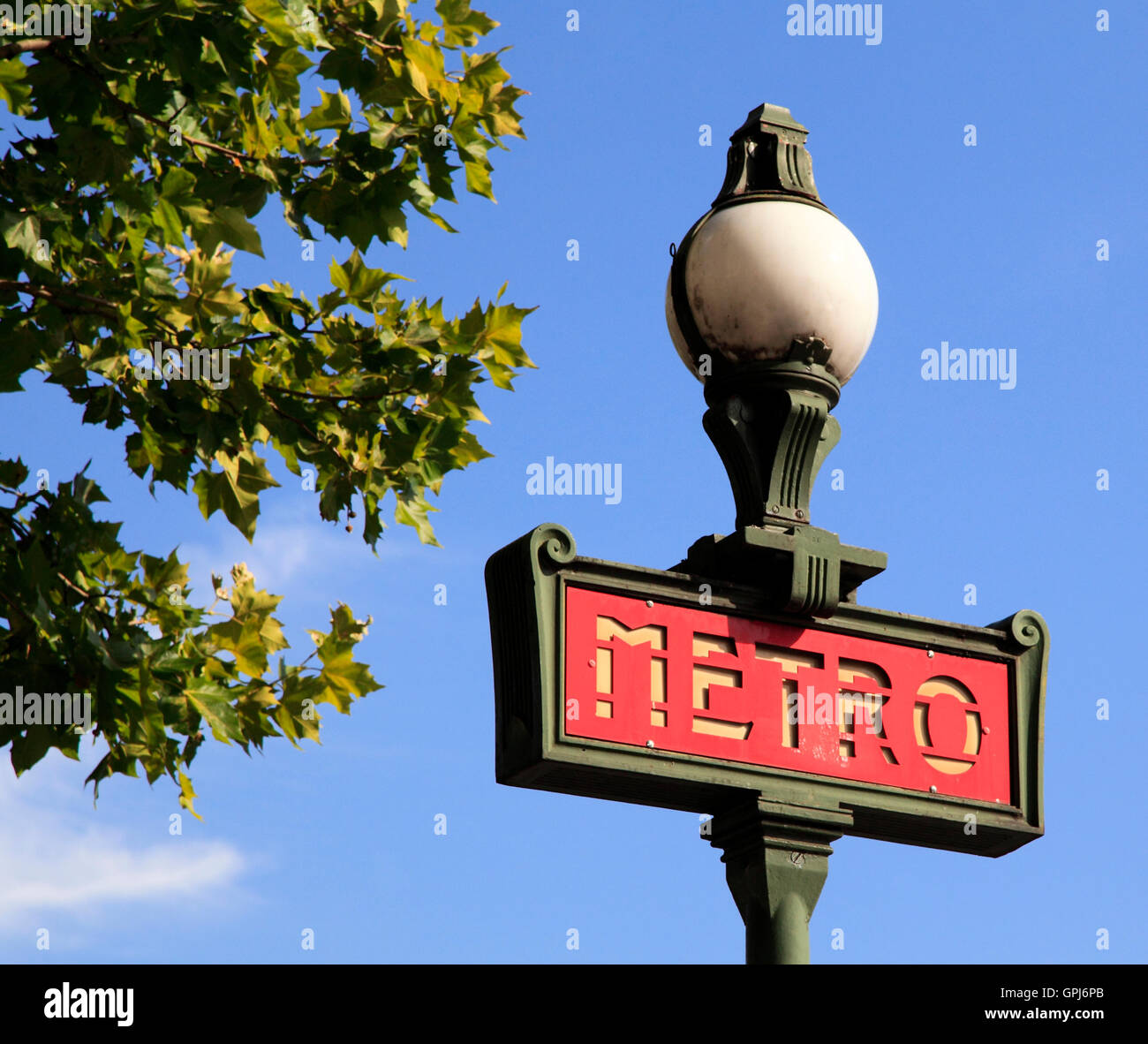 Sign for the Parisian underground railway, Paris, France, Europe Stock ...