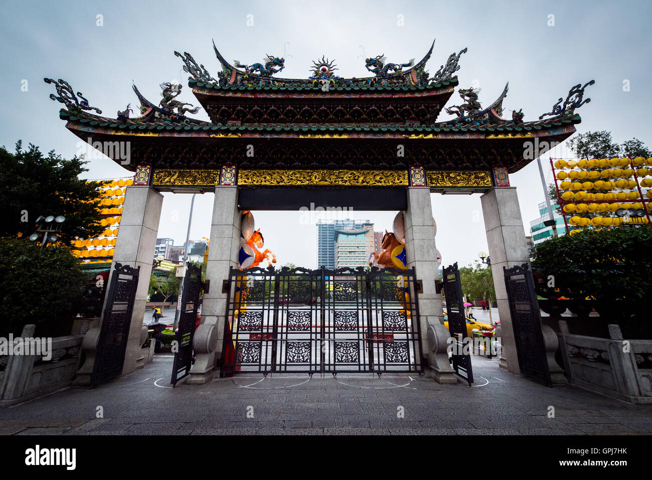 Arch at Longshan Temple, in the Wanhua District of Taipei, Taiwan Stock ...