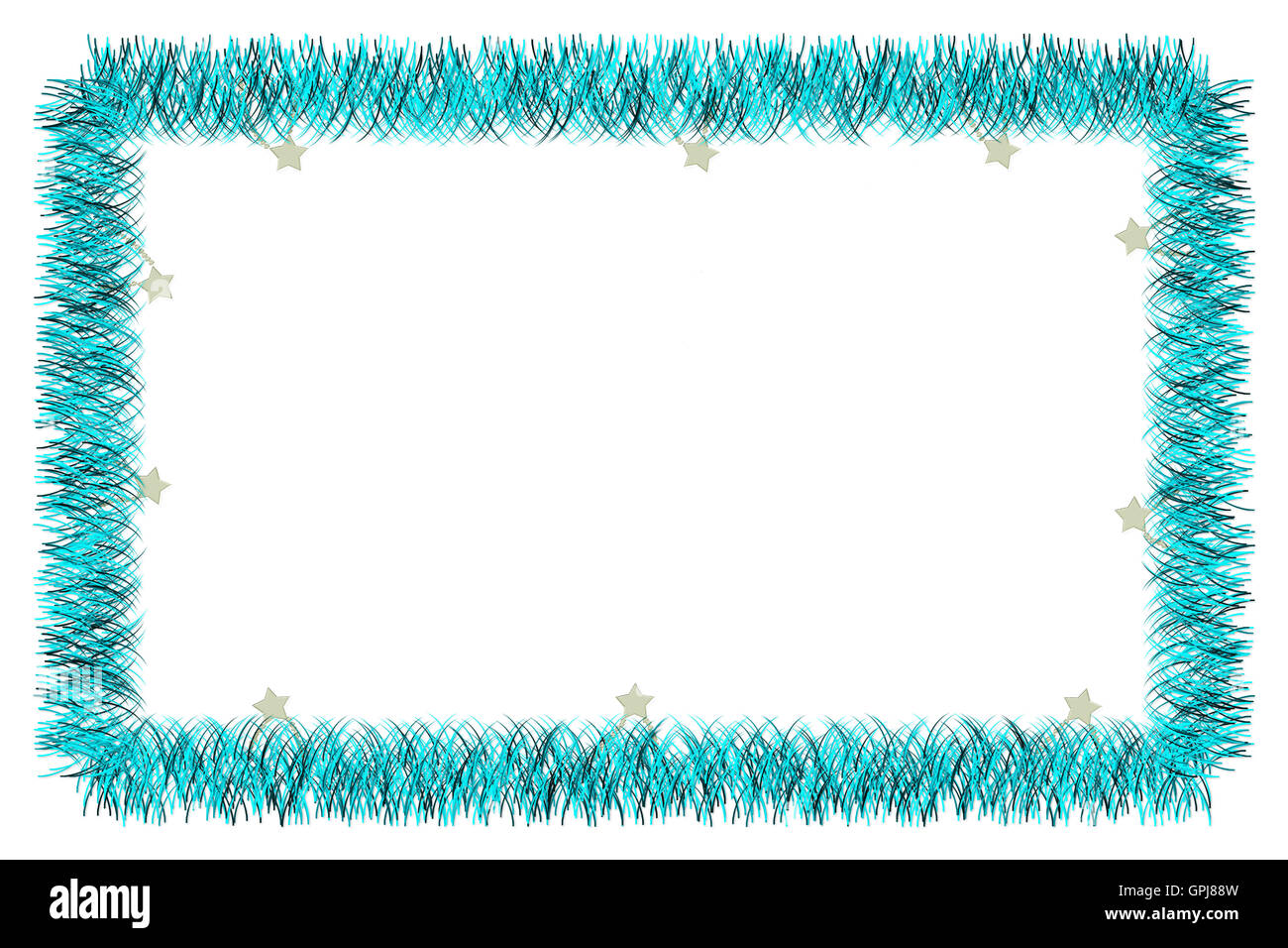Christmas blue tinsel frame Stock Photo - Alamy