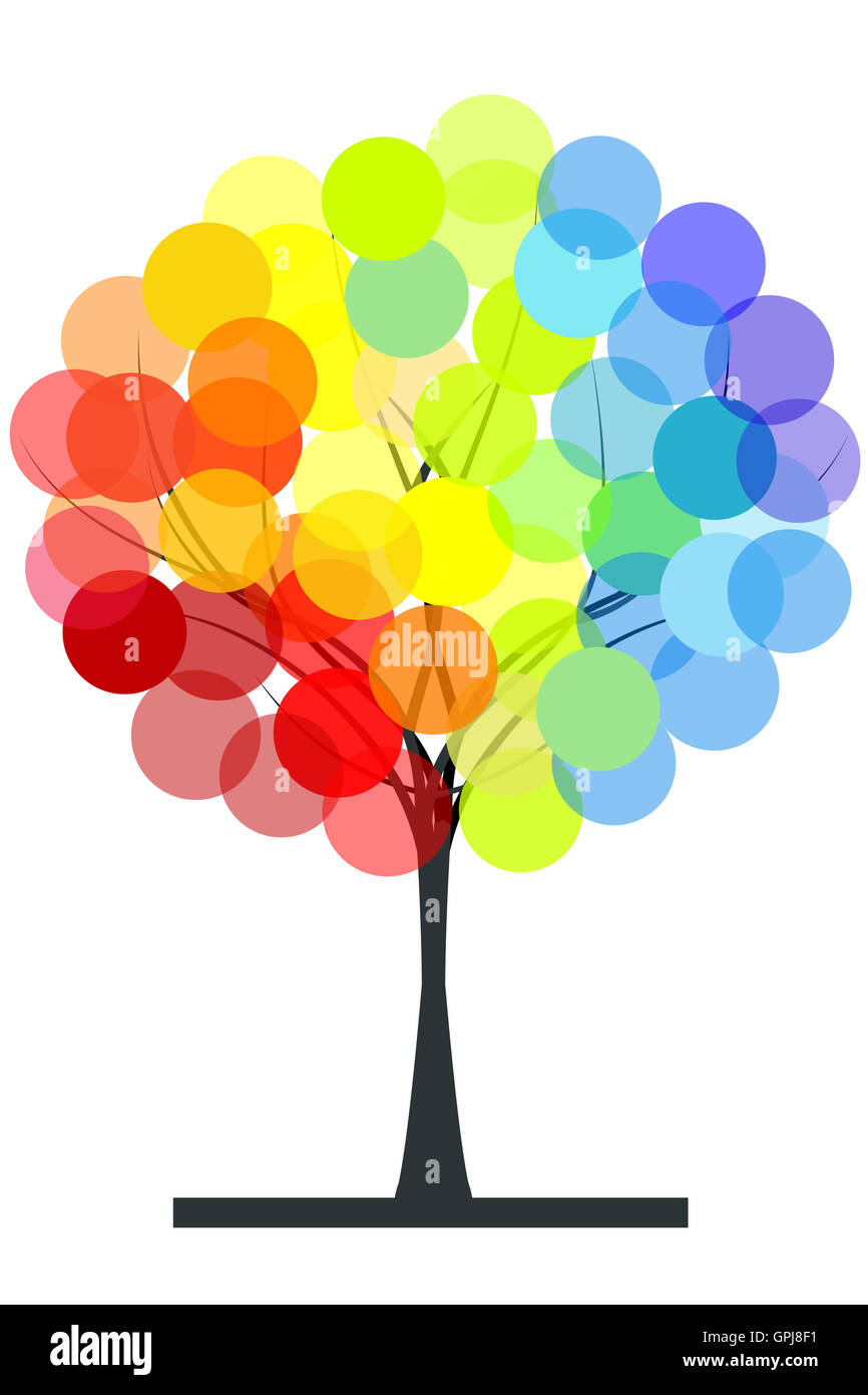 Rainbow colors tree Stock Photo - Alamy