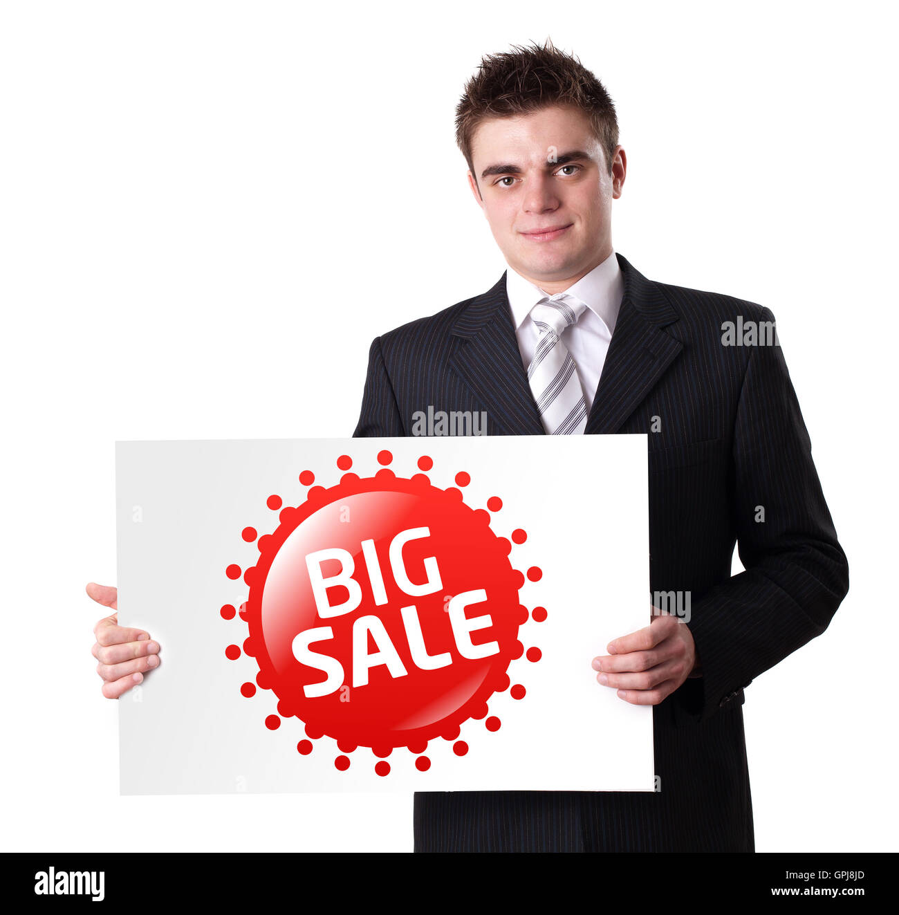 man Holding BIG SALE sign Stock Photo - Alamy
