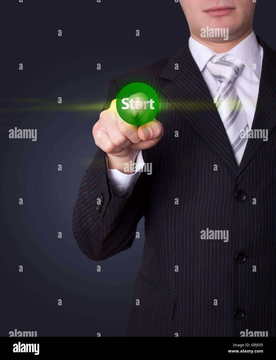Man pressing Start button Stock Photo - Alamy Man pressing Start button Stock Photo - Alamy